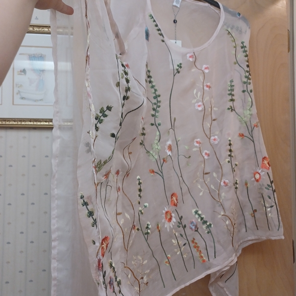 Kaktus | Tops | Blush Pink Embroidered Boho Kaftan Top Kaktus Nwt L ...